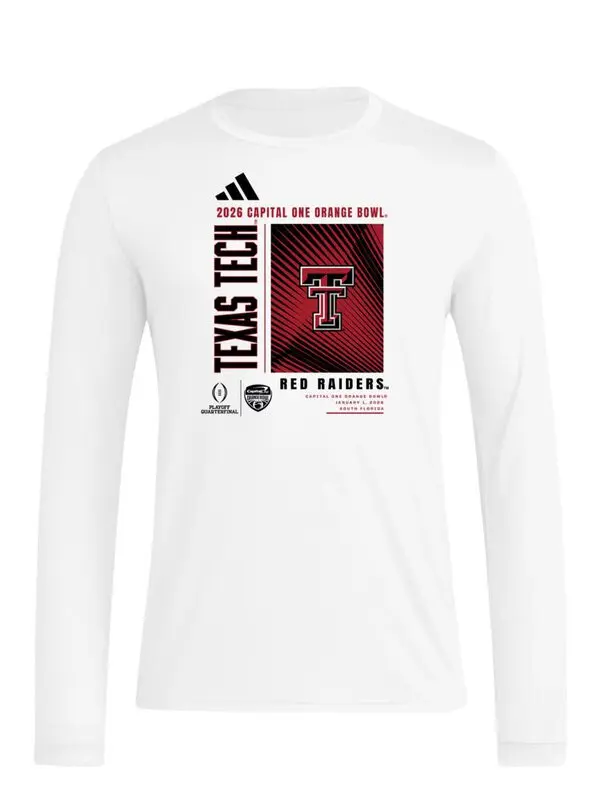 Adidas Texas Tech Raiders College Football Playoff Quarterfinal Long Sleeve T-shirt - White / Ncaa-txt-7tb
