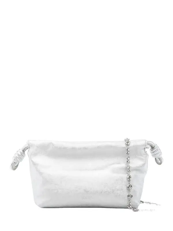 Loewe Flamenco Mini Leather Clutch - Silver