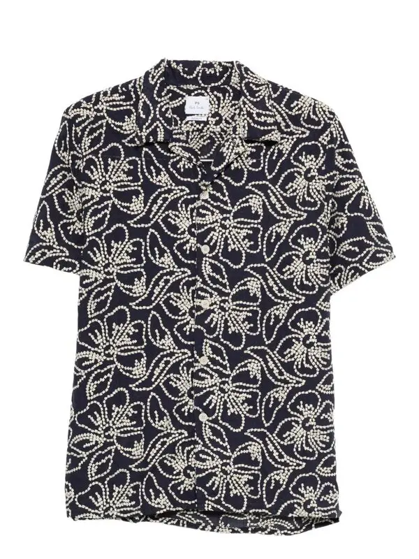 Paul Smith Cotton Blend Printed Shirt - Blue