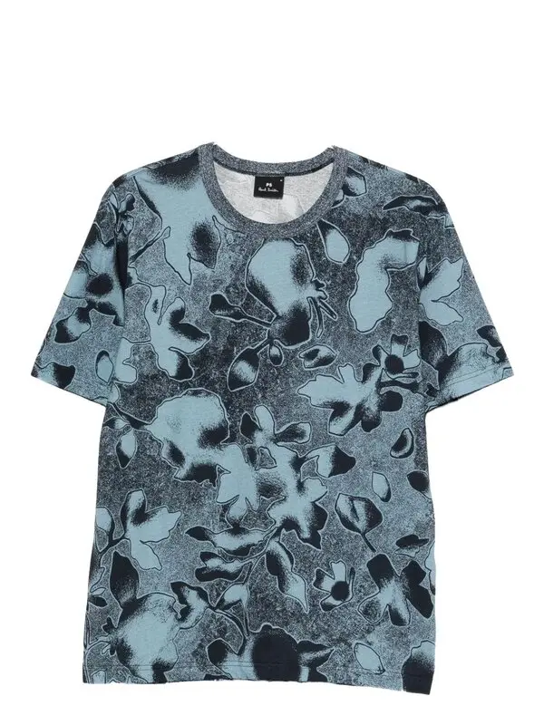 Paul Smith Organic Cotton Printed T-shirt - Blue
