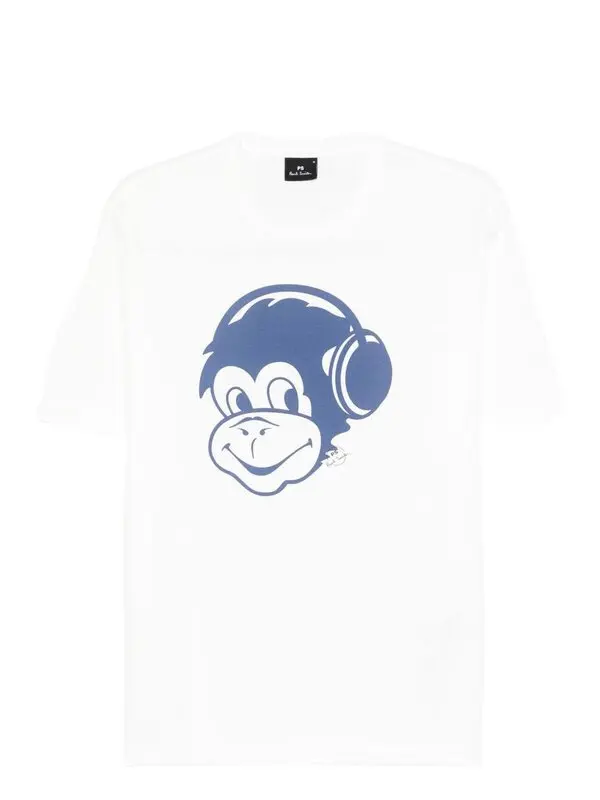 Paul Smith Monkey Headphone Cotton T-shirt - White