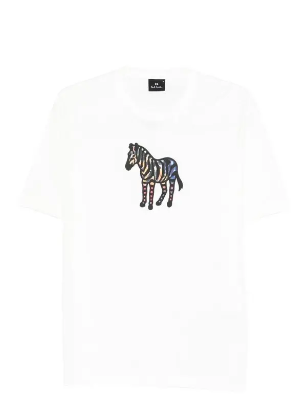 Paul Smith Zebra Organic Cotton T-shirt - White