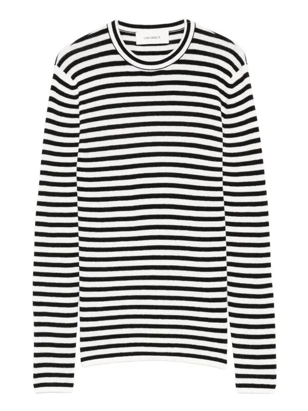 LISA YANG Vivian Striped Sweater - White