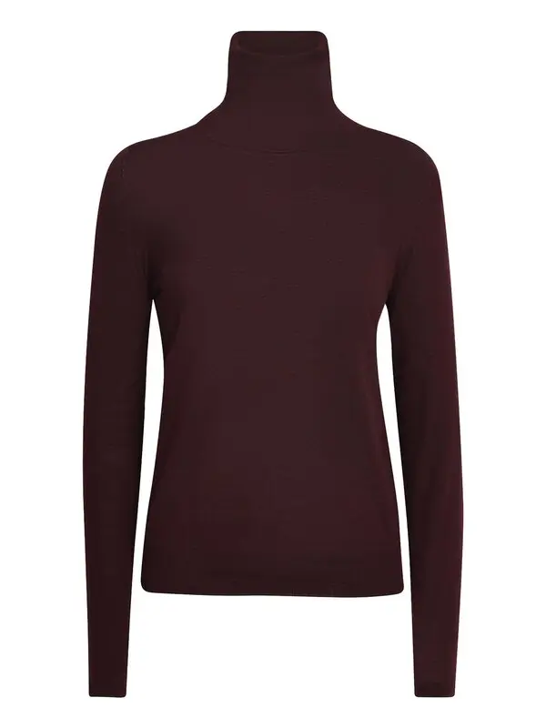 Max Mara Virgin Wool Rollneck Sweater - Red