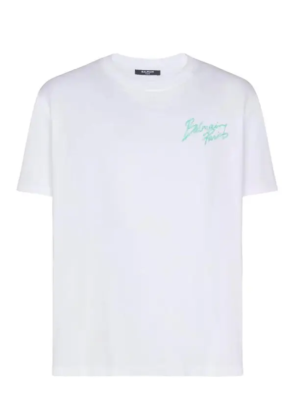 Balmain Brush Logo-print T-shirt - White