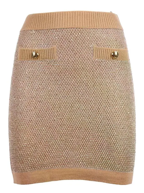 Elisabetta Franchi Knitted Mini Skirt - Neutrals