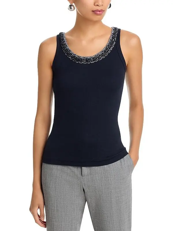 Fabiana Filippi Embellished Tank Top - Blu Note