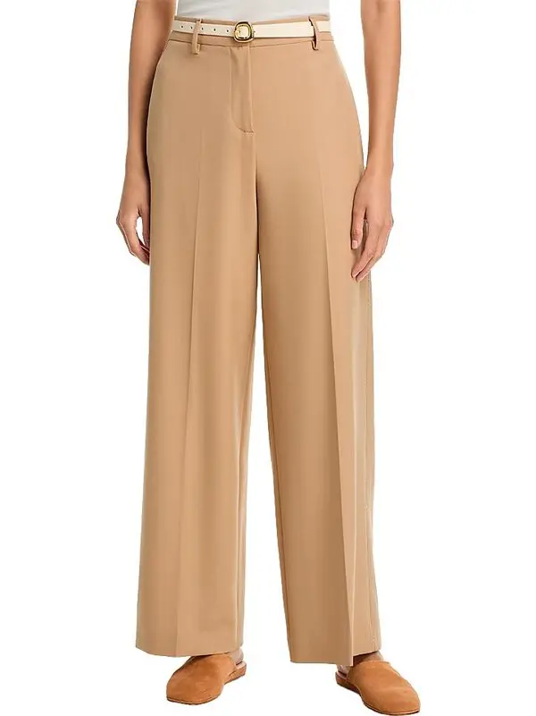 Fabiana Filippi Wool Blend Tailored Wide Leg Pants - Nude