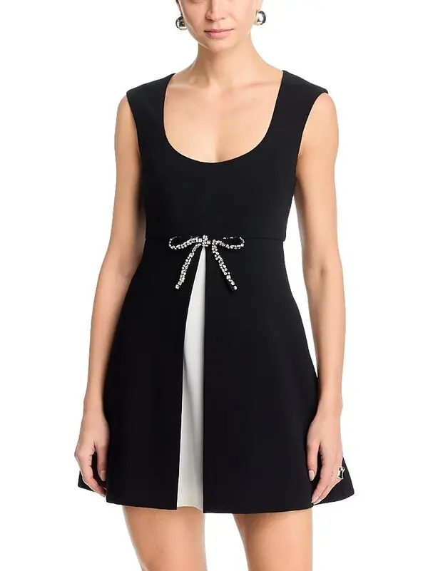Cinq À Sept Jo Bow Dress - Black/ivory