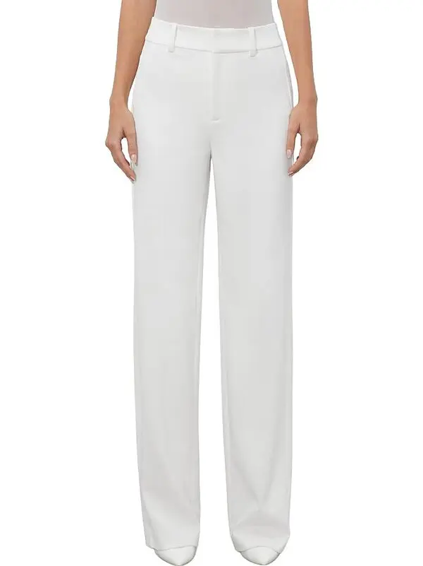 Alice + Olivia Alexander High-rise Slim Straight Pants - Off White