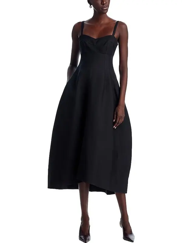 JIL SANDER Bustier Midi Dress - Black