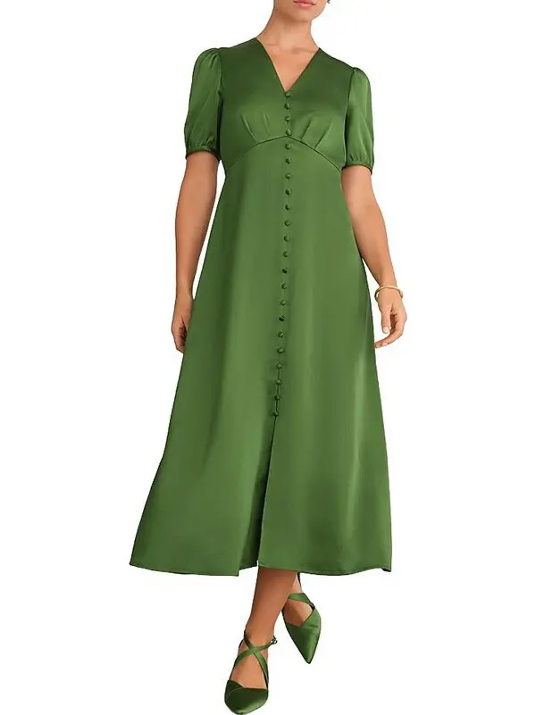 HOBBS LONDON Isabelle Midi Dress - Bay Leaf Green