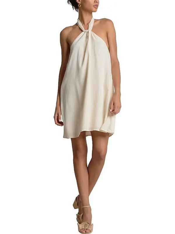 Elan Open Back Halter Dress - Off White