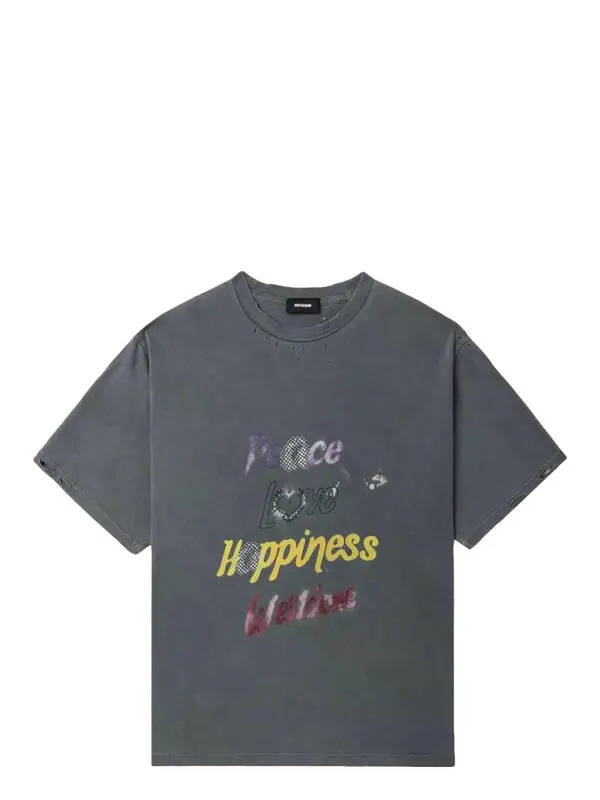 We11Done Slogan-print Cottton T-shirt - Grey