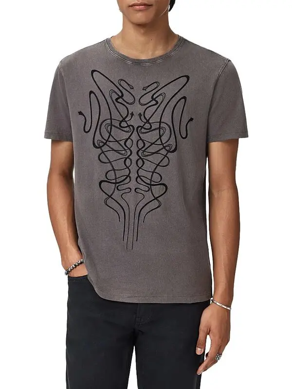 John Varvatos Ornate Short Sleeve Crewneck Tee - Coal