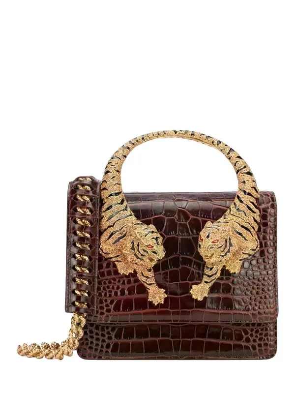 Roberto Cavalli Tiger-embellished Tote Bag - Brown