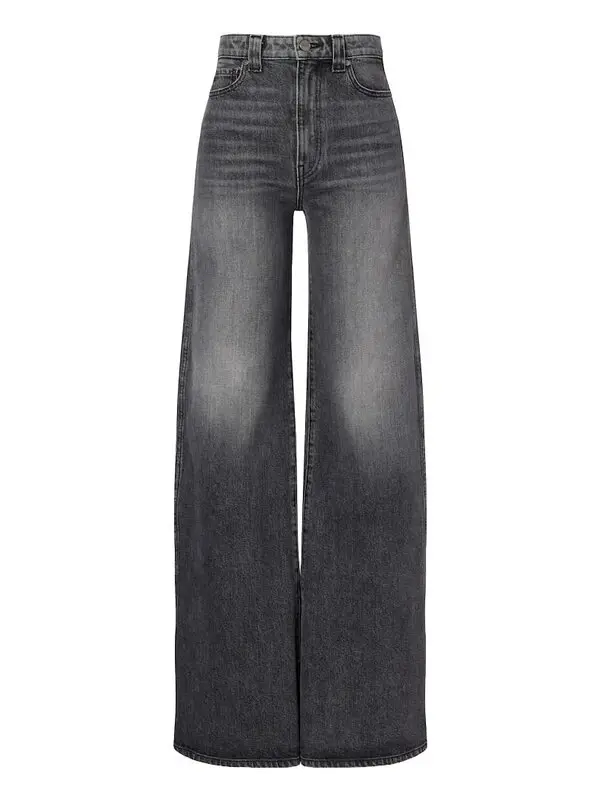 Khaite Dane High-rise Wide-leg Jeans - Grey