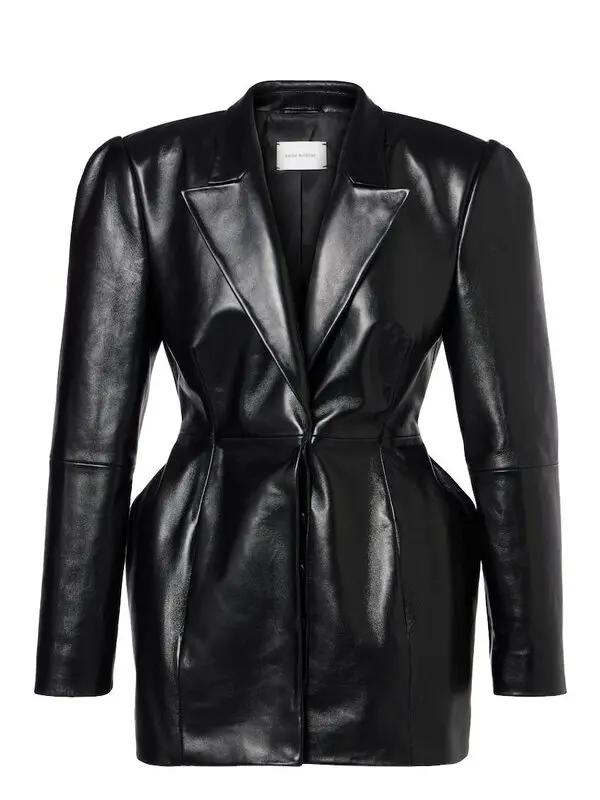 Magda Butrym Leather Blazer - Black