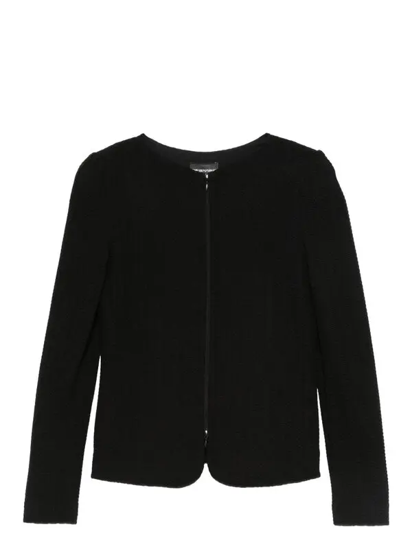 Emporio Armani Cotton Blend Blazer Jacket - Black
