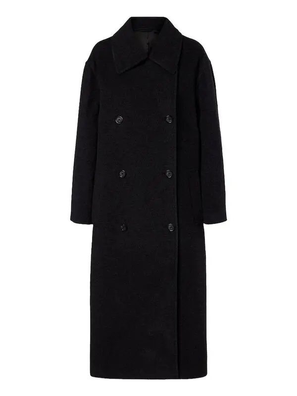 TOTEME Shield Double-breasted Wool-blend Coat - Grey