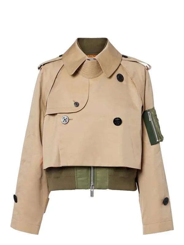 Sacai Padded Cotton-blend Bomber Jacket - Beige