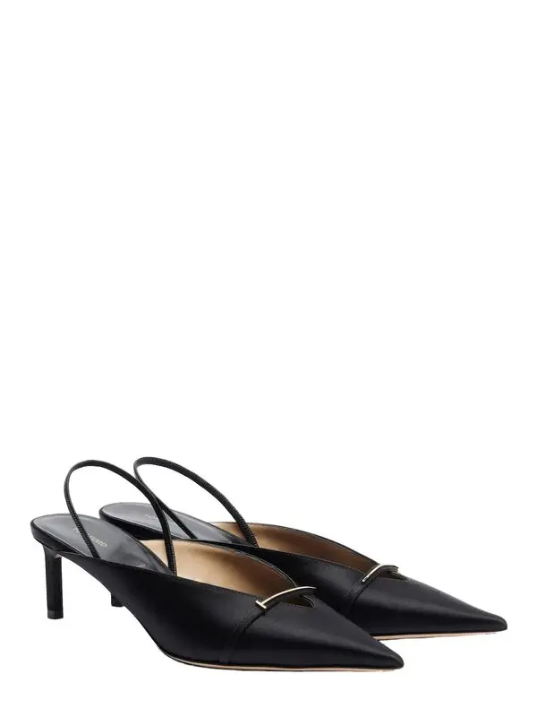TOM FORD T Icon 55 Satin Slingback Pumps - Black