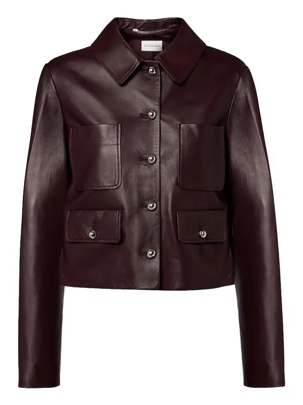 Altuzarra Leather Jacket - Burgundy