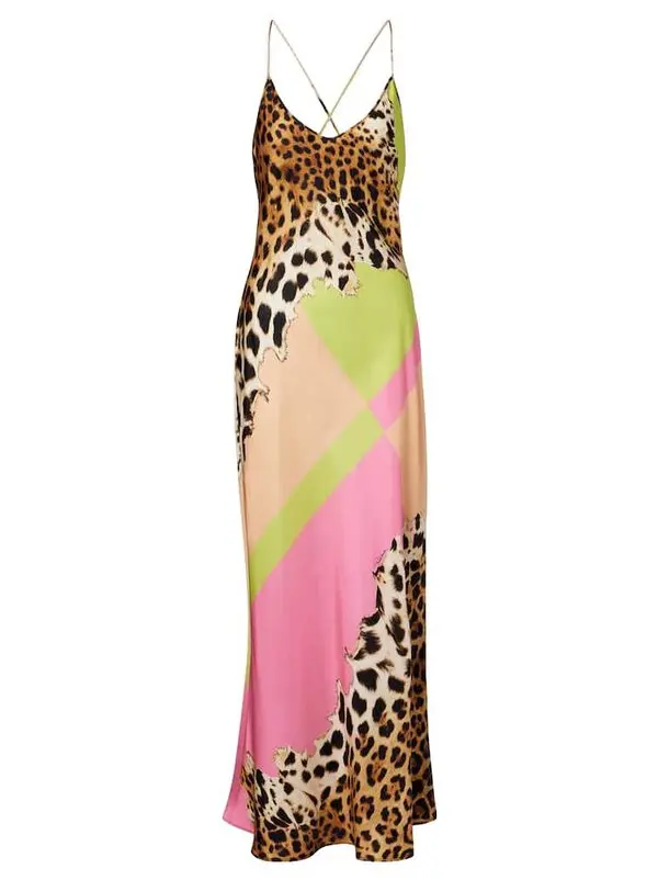 Roberto Cavalli Printed Silk Slip Dress - Multicoloured