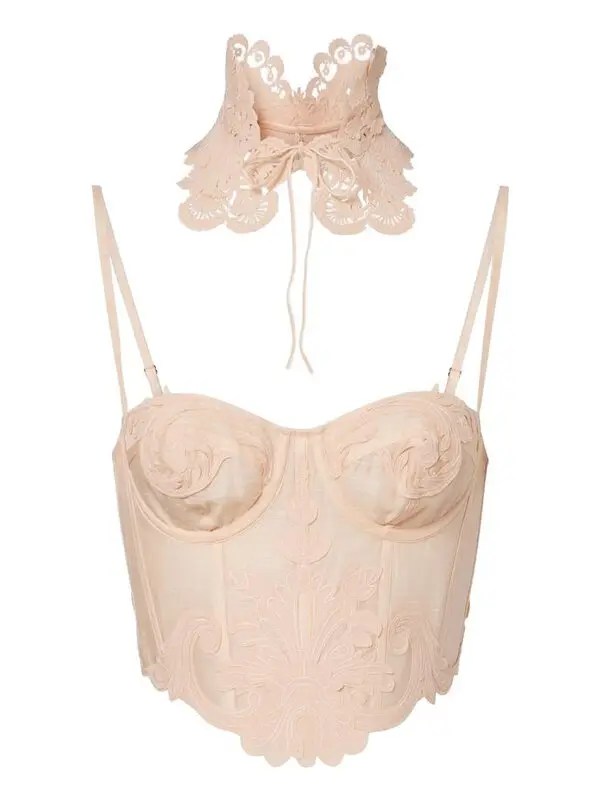 Zimmermann Rebellion Filigree Bustier And Choker Set - Beige