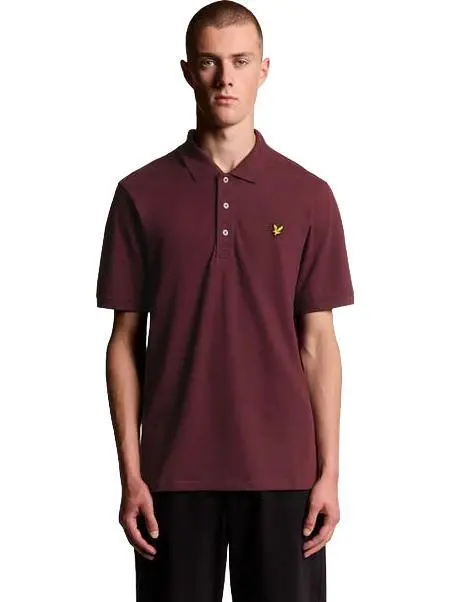 LYLE & SCOTT Plain Polo Shirt - Burgundy