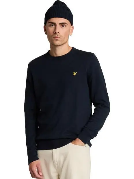 LYLE & SCOTT Cotton Merino Crew Neck Sweater - Dark Navy