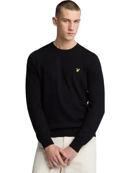 LYLE & SCOTT Cotton Merino Crew Neck Sweater - Jet Black
