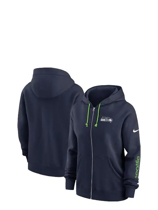 Nike Seattle Seahawks Phoenix Full-zip Hoodie - College Navy