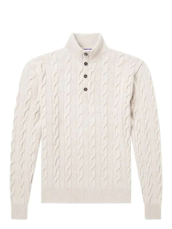 Ralph Lauren Purple Label Cable-knit Cashmere Sweater - Neutrals