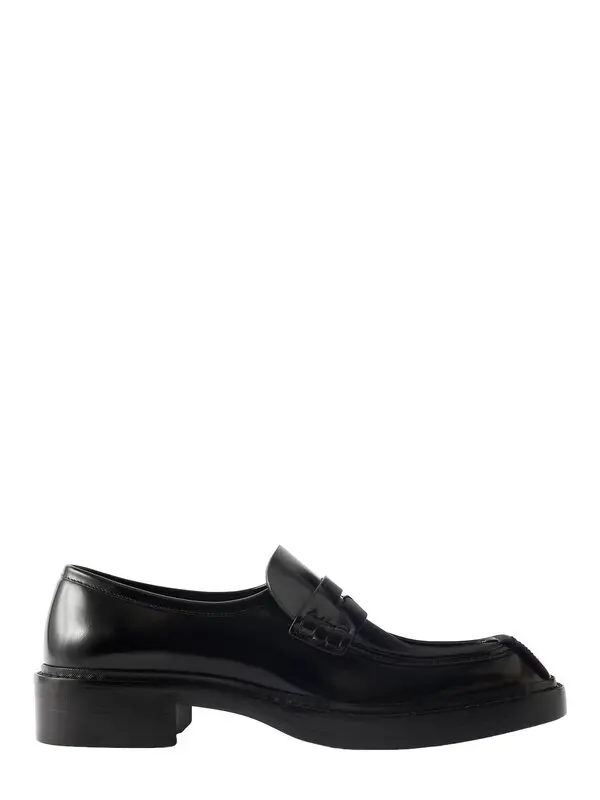 Saint Laurent Harvey Leather Penny Loafers - Black