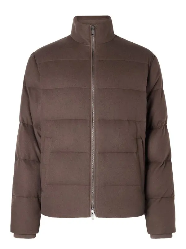 Zegna Quilted Oasi Cashmere Down Jacket - Brown