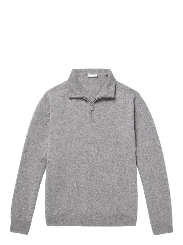 Sunspel Cashmere Half-zip Sweater - Gray