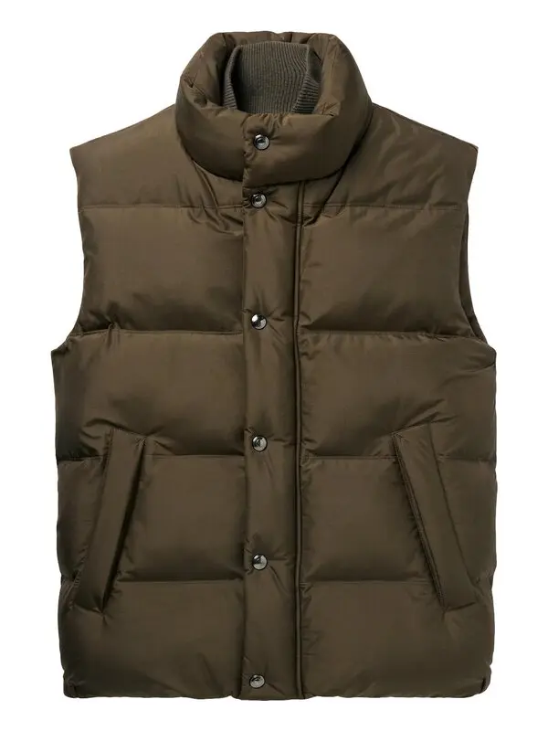 Loro Piana Lucio Quilted Storm System® Silk Gilet - Green