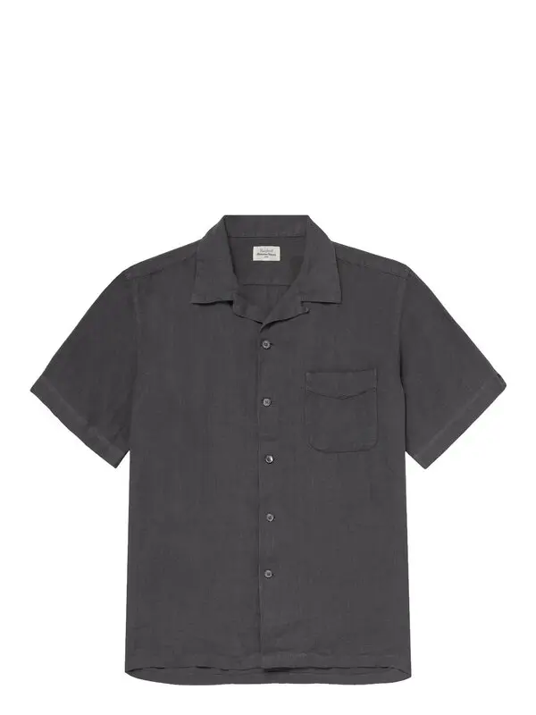 Hartford Palmito Mc Convertible-collar Linen Shirt - Gray
