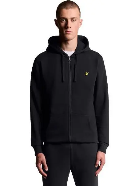 LYLE & SCOTT Cotton Zip Through Hoodie - Jet Black