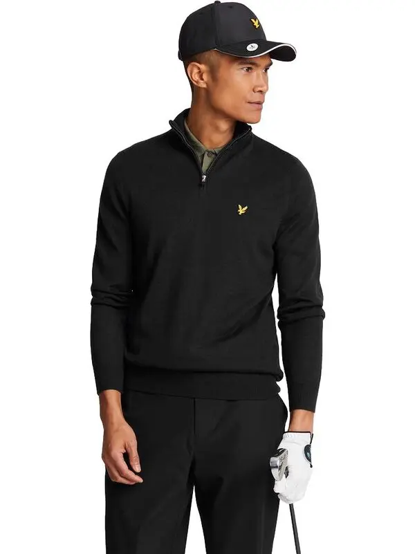 LYLE & SCOTT Golf Quarter Zip Merino Sweater - Jet Black