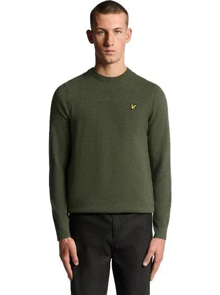 LYLE & SCOTT Lambswool Blend Crew Neck Sweater - Deep Depths Marl