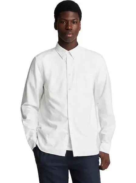 LYLE & SCOTT Tonal Eagle Plain Oxford Shirt - White
