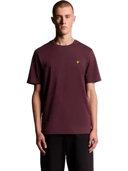 LYLE & SCOTT Crew Neck Short Sleeve T-shirt - Burgundy