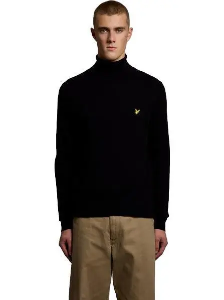LYLE & SCOTT Cotton Merino Turtleneck Sweater - Jet Black