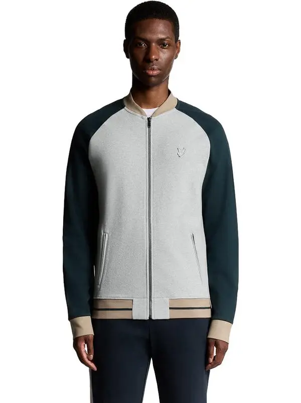 LYLE & SCOTT Interlock Contrast Raglan Bomber Jacket - Carbon