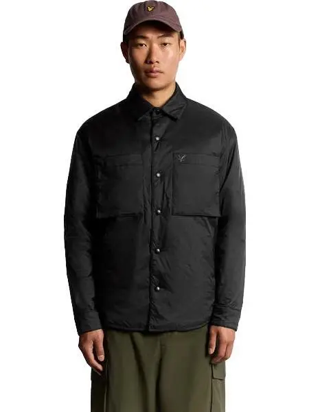 LYLE & SCOTT Long Sleeve Collared Insulated Overshirt - Jet Black