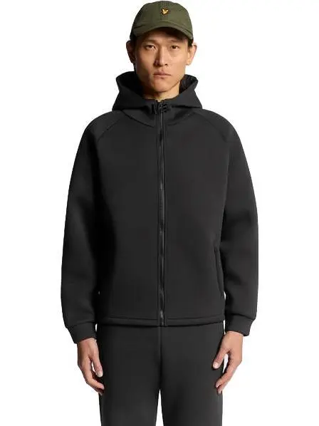 LYLE & SCOTT Neoprene Zip Through Hoodie - Jet Black