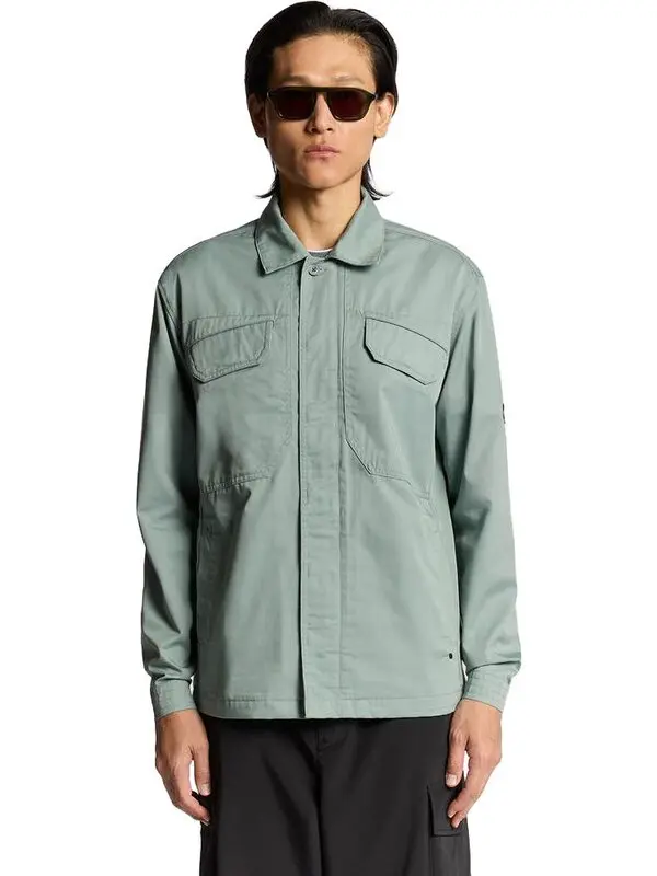 LYLE & SCOTT Long Sleeve Multi Pocket Overshirt - Cold Mint