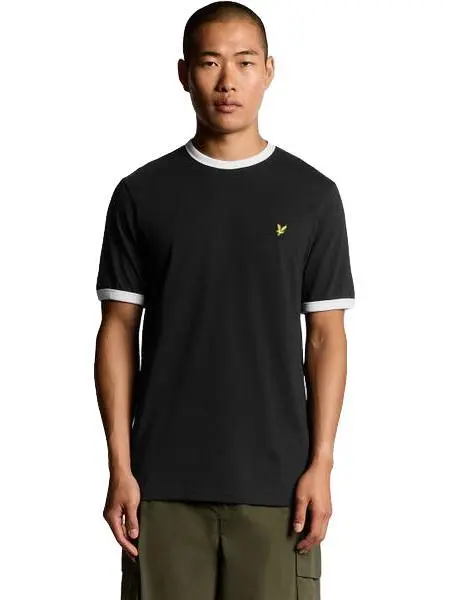 LYLE & SCOTT Ringer T-shirt - Jet Black/white